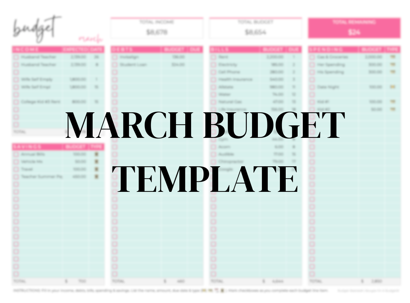 How to Make a Budget for March (With a Simple Monthly Budget Template ...